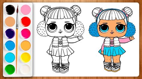🎨 Раскраска ЛОЛ Кукла лол снежный ангел Lol Snezhnyy Angel Рисуем