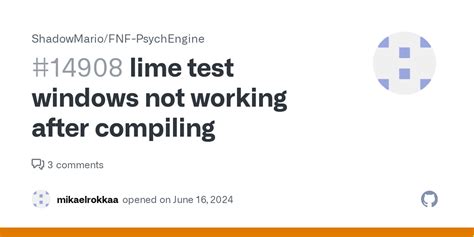 Lime Test Windows Not Working After Compiling · Issue 14908 · Shadowmariofnf Psychengine · Github