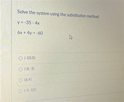 Solved Solve The System Using The Substitution Chegg