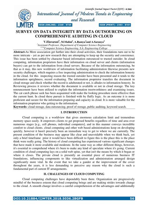 Pdf Survey On Data Integrity By Data Outsourcing On Comprehensive Auditing In Cloud