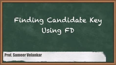Finding Candidate Keys Using Functional Dependencies Gate Databases