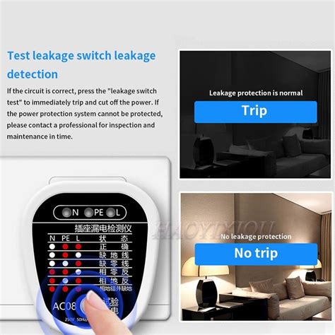 Ac 220v~250v Socket Tester Ac08 Portable Rcd Plug Grandado