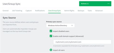 sync users from multiple active directory domains papercut