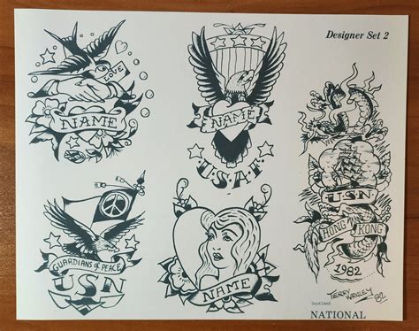 Traditional Vintage Style 1981 National 25 Sheet Tattoo Flash Set