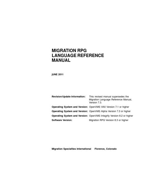Migration Rpg Language Reference Manual Pdf Ibm Rpg Computer File