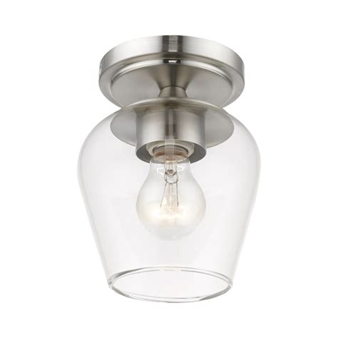 Livex Lighting Willow 1 Light Brushed Nickel Flush Mount Light 46720 91