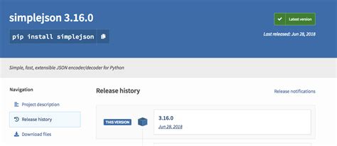 Version 3161 Is Not Available In Pypi · Issue 238 · Simplejsonsimplejson · Github