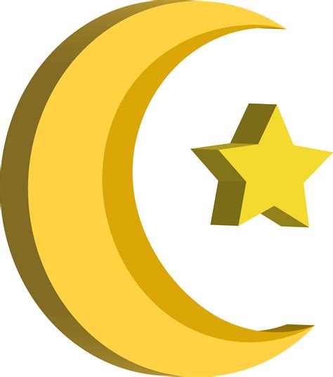 3d Crescent Moon And A Star Element Icon 12414930 Png