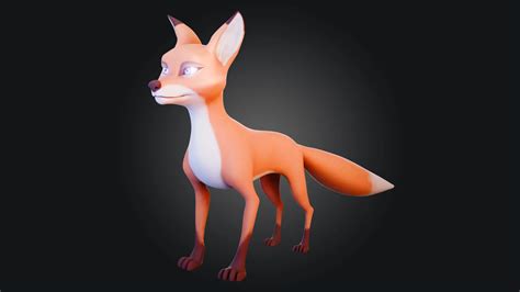 Cartoon Fox For Blender Rigged Flippednormals