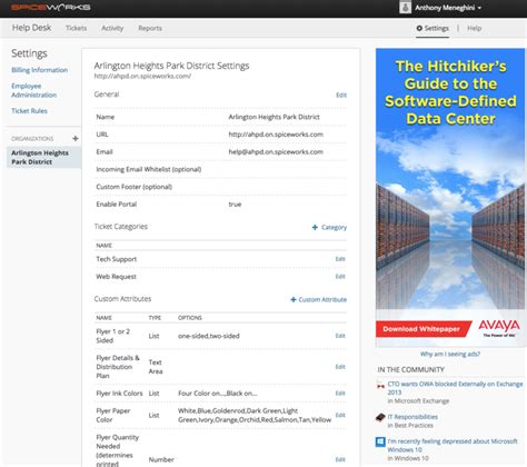 user ticket requests spiceworks support spiceworks community