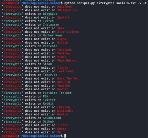 GitHub SirCryptic Social Sniper Check A Username Against Websites