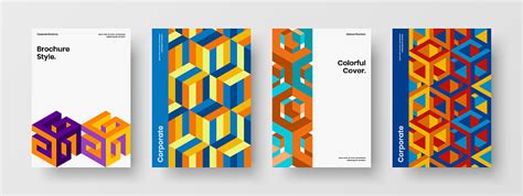 트렌디 한 프리젠 테이션 A4 벡터 디자인 레이아웃 컬렉션입니다 독특한 기하학적 육각형 책 표지 템플릿 번들 0명에 대한 스톡 벡터 아트 및 기타 이미지 Istock