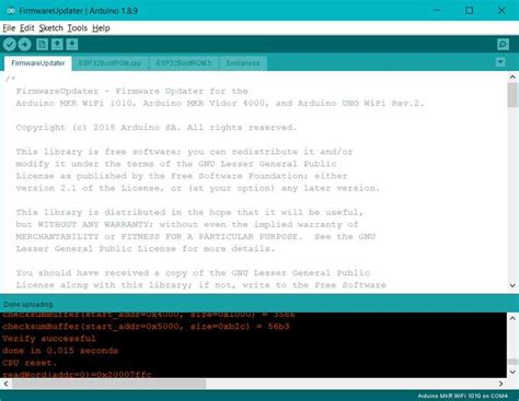 Updating Arduino Firmware
