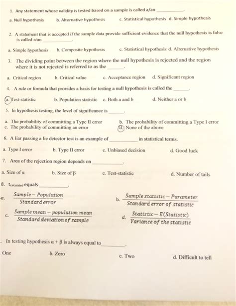solved 1 any statement whose validity is tested based on a