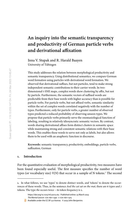 pdf an inquiry into the semantic transparency and productivity of