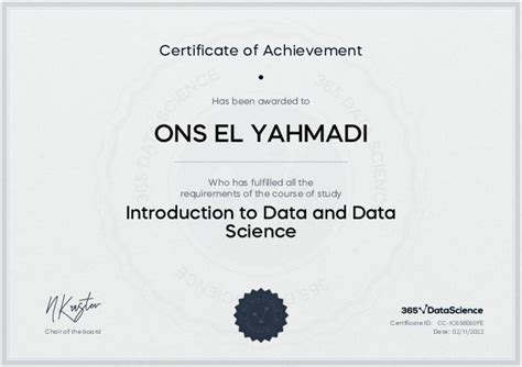 ons yahmadi on linkedin certificate of achievement introduction to