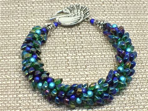Peacock Kumihimo Bracelet Etsy