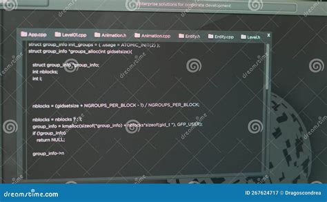 Monitor Of Software Developer Typing Programming Language And Html