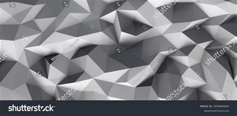 Grayscale 3d Rendering Abstract Polygon Stock Illustration 2059800926 Shutterstock