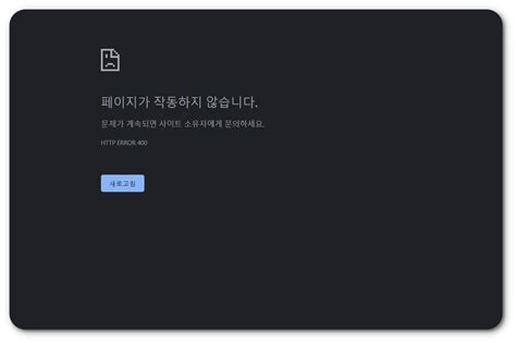 Error 400 크롬 오류 해결 방법