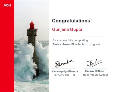 Gunjana Gupta On Linkedin Powerbi Certificates Aon Learning