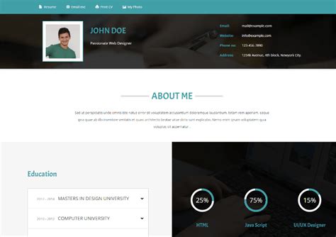 Best Free Resume Html Website Templates