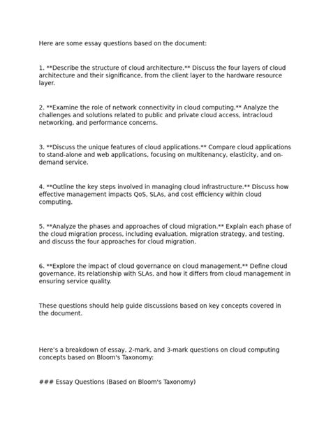 Unit 3 Cc Questions Pdf Cloud Computing Service Level Agreement