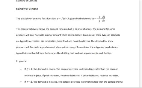 Solved Elasticity Of DemandElasticity Of DemandThe Chegg