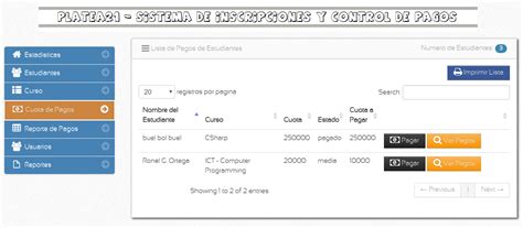 Código de PHP Sistema de inscripción con control de pagos en PHP con MySQL