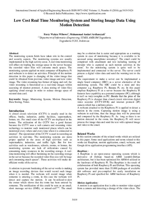 pdf low cost real time monitoring system and storing image data using