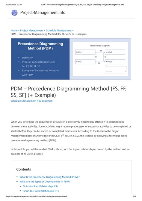 Precedence Diagramming Method Pdm Template Precedence Diagra