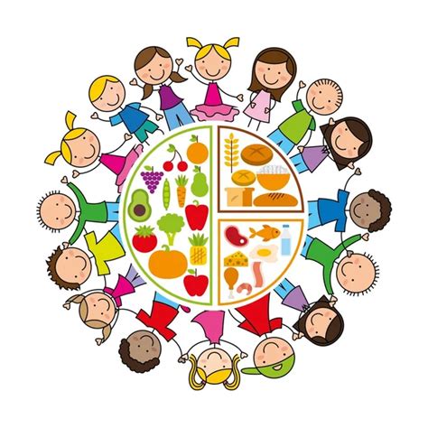 Comida Saludable Niños Imágenes De Stock De Arte Vectorial Depositphotos