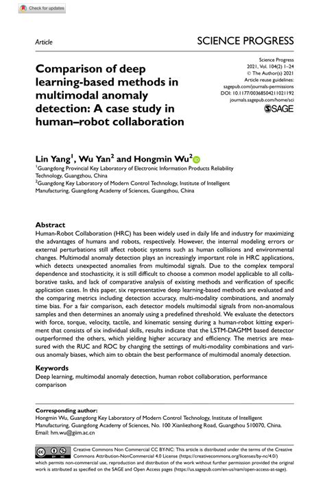PDF Comparison Of Deep Learning Based Methods In Multimodal Anomaly Detection A Case Study In
