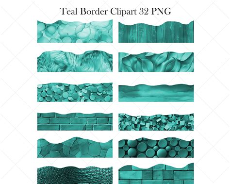 Teal Border Clipart Teal Green Borders Png Scrapbook Digital