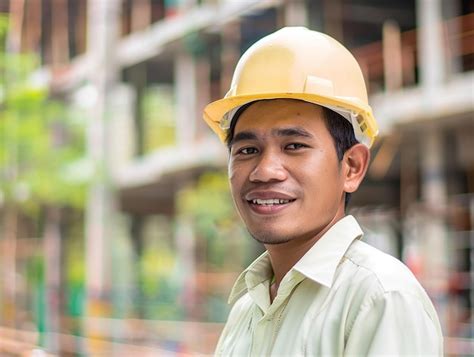 Premium Photo Portrait Male Person Contractor Engineer Smiling