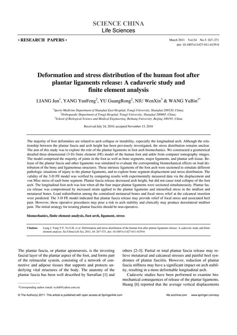 Solution Deformation And Stress Distribution Of The Human Foot After