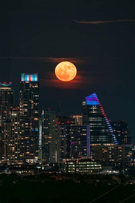 Buck Moon Over Austin Last Night Raustin