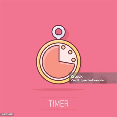 Ikon Timer Jam Kartun Vektor Dalam Gaya Komik Tonton Gambar Ilustrasi Tanda Tangan Konsep Efek