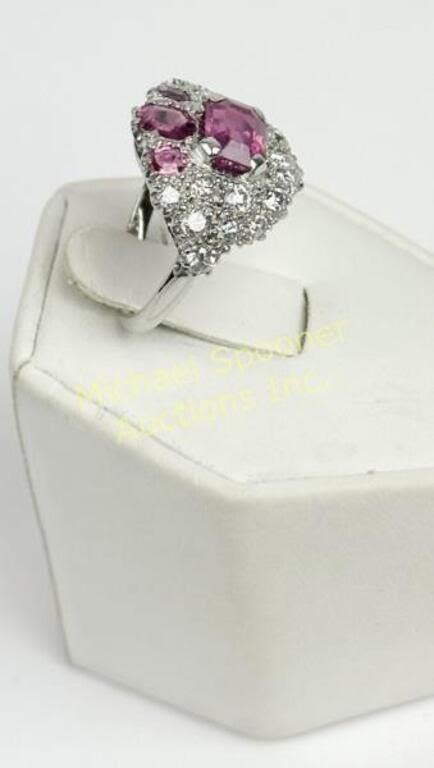 Ladies 18k Gold Custom Ruby And Diamond Ring Auctionsontario Ca