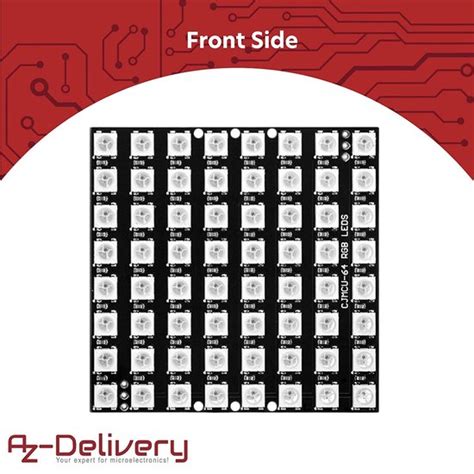 azdelivery 3 x u 64 led matrix paneel cjmcu 8 8 module compatibel met arduino en bol