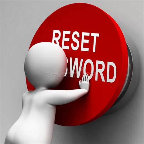 Reset Password Button To Redo Security Of Pc 3d Illustration Stock