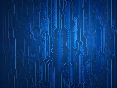 premium ai image blue digital binary data on computer screen background