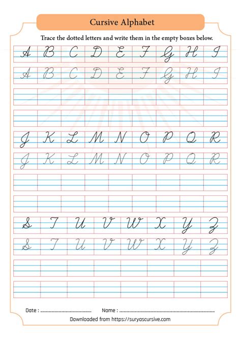 Cursive Writing Worksheets Printable Capital Letters | Peggy Worksheets