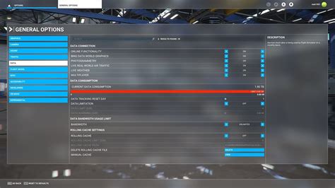 how to clear current data consumption user interface and activities microsoft flight simulator