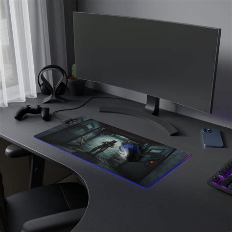 Rust Hazmat In Base Led Mouse Pad Gaming Mouse Pad Rgb Lighting Perfect