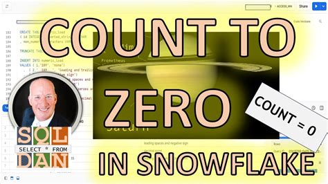 snowflake sql how to count to zero youtube