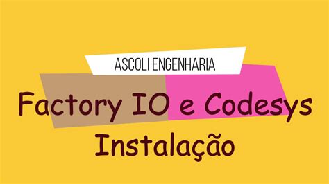 Codesys E Factory Io Instalação Youtube