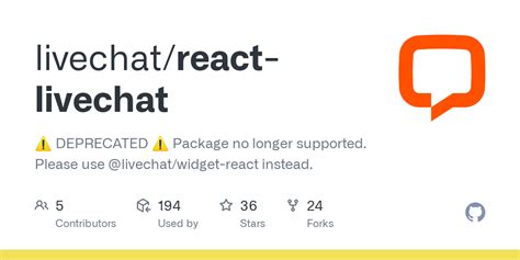 GitHub Livechat React Livechat DEPRECATED Package No Longer Supported Please Use
