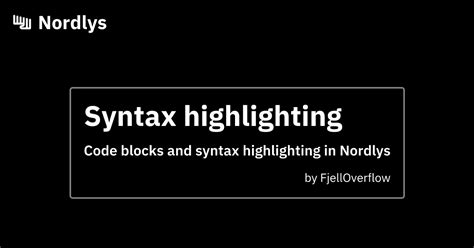 Syntax Highlighting Nordlys