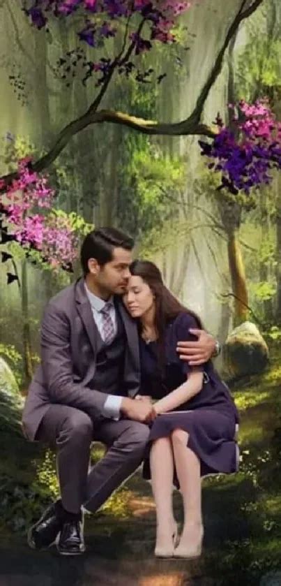 Romantic Forest Couple Wallpaper Free Download